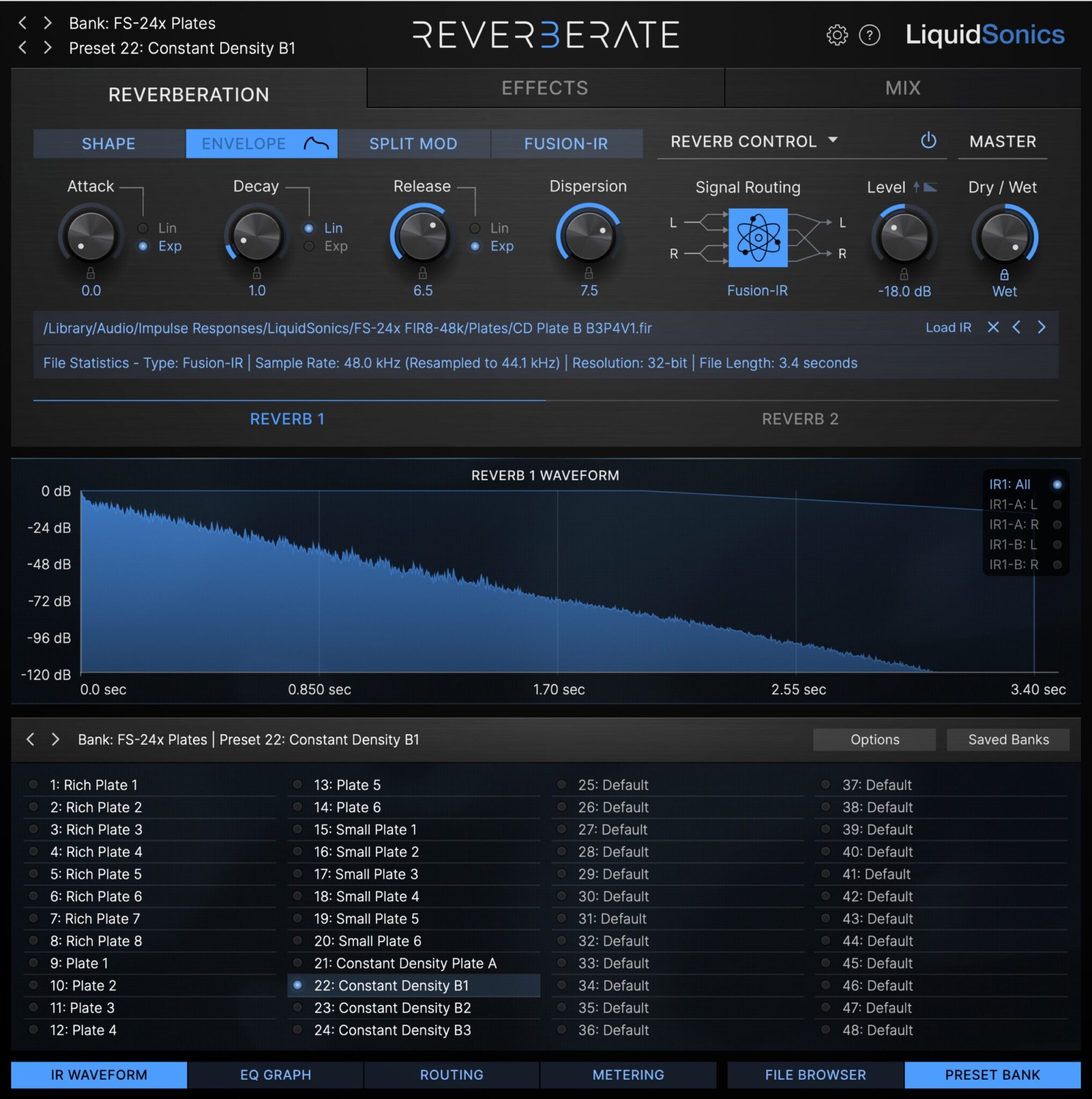 Dispersing Classic Digital Plates In Reverberate 3.1 - LiquidSonics