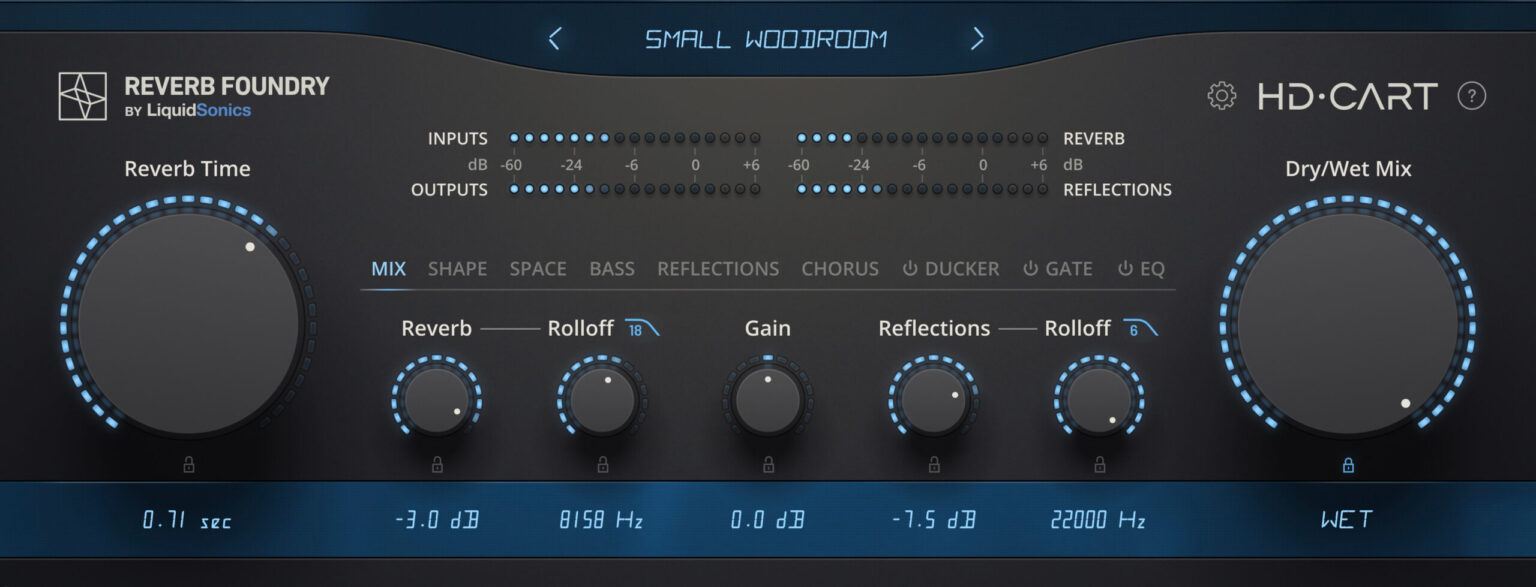 HD Cart, vintage digital reverb in 9.1.6 - AAX, VST, AU - LiquidSonics