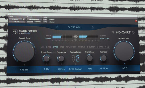 HD Cart, vintage digital reverb in 9.1.6 - AAX, VST, AU - LiquidSonics